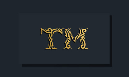 Minimal clip initial letter tm logo Royalty Free Vector