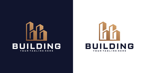 Urban high rise building logo design Royalty Free Vector