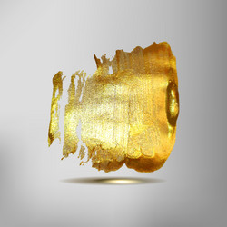 Hand drawing gold brush stroke Royalty Free Vector Image