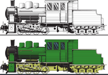 Old steam locomotive Royalty Free Vector Image