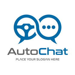 Automotive driver chat logo template Royalty Free Vector