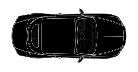 Car from top view flat design auto Royalty Free Vector Image