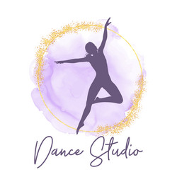 Elegant dance studio logo design Royalty Free Vector Image