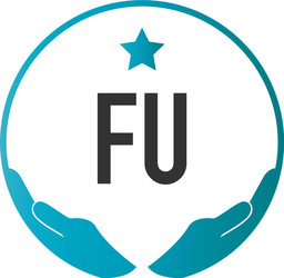 Initial letter uf hand care logo design template Vector Image