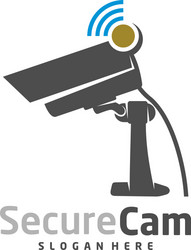Smart cctv camera logo design template concept Vector Image