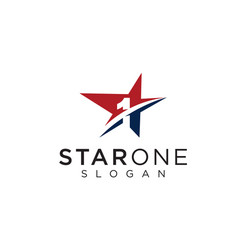 Star with number 5 logo design blue Royalty Free Vector