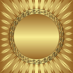 Background with gold round frame Royalty Free Vector Image