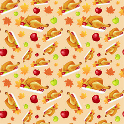 Happy thanksgiving day seamless pattern autumn Vector Image