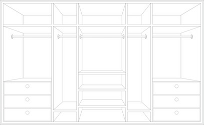 Drawing of a wardrobe Royalty Free Vector Image