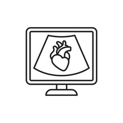 Echocardiogram machine black glyph icon medical Vector Image