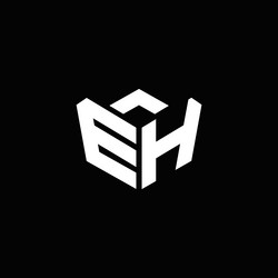Eh logo monogram emblem style with crown shape Vector Image
