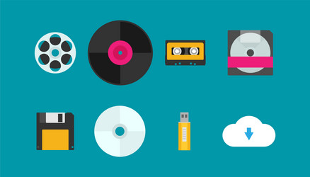 Hard disk memory icon cartoon usb storage Vector Image