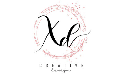 Creative gold letters xd x d logo with leading Vector Image