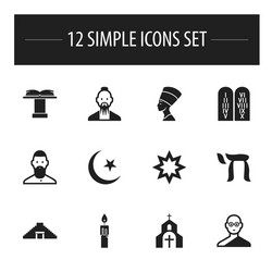 Set of 12 editable dyne icons includes symbols Vector Image