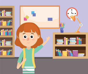 Elementary school cartoon Royalty Free Vector Image