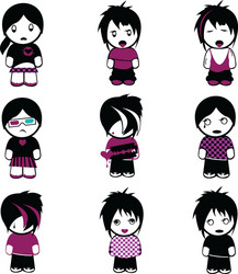 Emo Cartoon Vector Images (over 900)