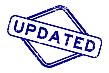 Grunge red updated word rubber seal stamp Vector Image