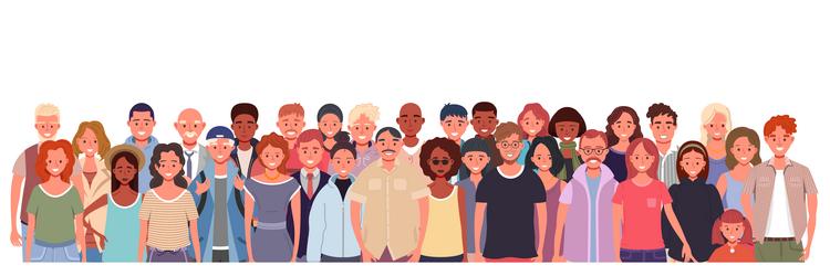 Multinational group people isolated on white Vector Image