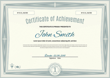 Official light green certificate a4 format Vector Image