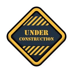 Yellow under construction sign Royalty Free Vector Image