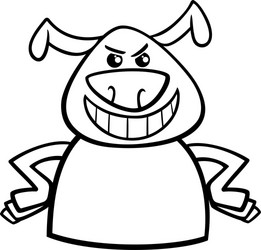 Angry dog cartoon coloring page Royalty Free Vector Image