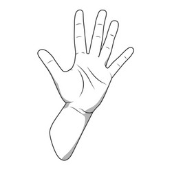 Five number hand gesture color icon Royalty Free Vector
