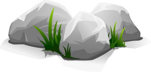 Isometric cartoon rock slab with grass - tileset Vector Image
