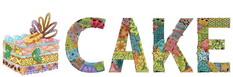 Word cupcake with picture of entangle Royalty Free Vector