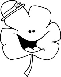 Cartoon cow with clover Royalty Free Vector Image