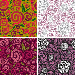 Seamless beige grunge rose pattern Royalty Free Vector Image