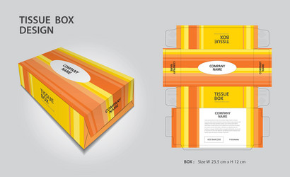 Tissue box packaging design template Royalty Free Vector