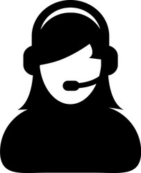 Support woman assistant icon Royalty Free Vector Image