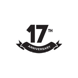 17th year anniversary logo design Royalty Free Vector Image