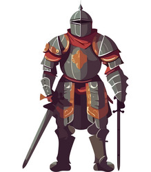 Medieval warrior in armor Royalty Free Vector Image