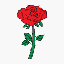 Rose hart flower red cartoon 02 Royalty Free Vector Image