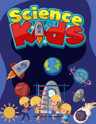 Science logo with education objects Royalty Free Vector