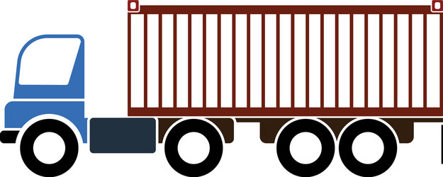Truck container shipping cargo outline Royalty Free Vector