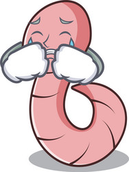 Farmer worm character cartoon style Royalty Free Vector