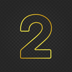 Cheese number 2 two font kids number figure 2 Vector Image