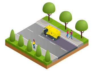 Road sweeper dust cleaner special Royalty Free Vector Image