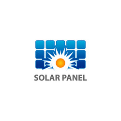 Solar tech company logo icon template panel Vector Image