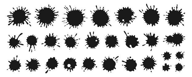 Splash paint splatter colorful cartoon set stain Vector Image