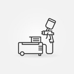 Air compressor with spray gun outline icon Vector Image