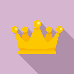 Gold medal icon flat customer service Royalty Free Vector