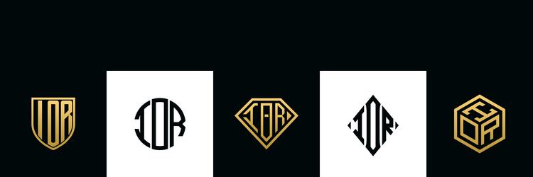 Initial letters hry logo designs bundle Royalty Free Vector