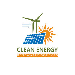 Renewable energy colorful signs poster Royalty Free Vector