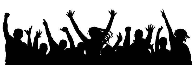 Applause crowd people silhouette cheerful Vector Image