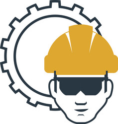 Constructer man and gear design Royalty Free Vector Image