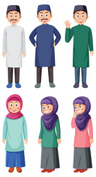 Muslim cartoon characters set Royalty Free Vector Image