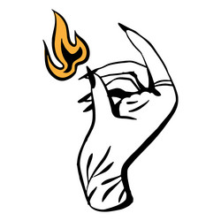 This girl is on fire handdrawn doodle Royalty Free Vector